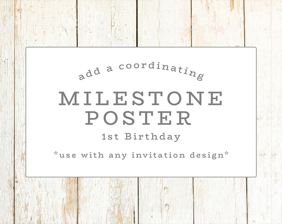 Milestone Poster, First Birthday, Any Design - Etsy