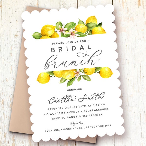 Lemon Bridal Brunch Invitation - Etsy