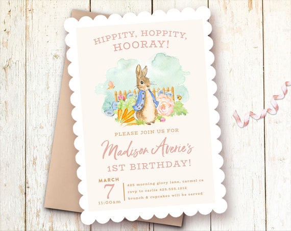 Peter Rabbit Birthday Invitations Beatrix Potter Invitation | Etsy