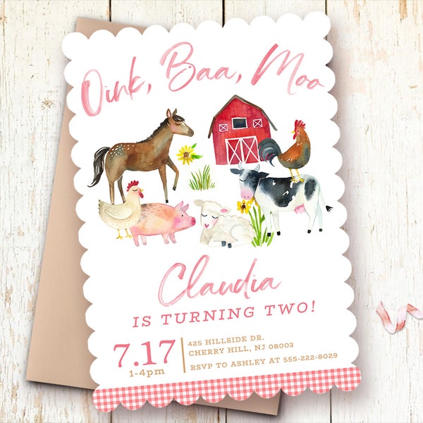 Farm Birthday Invitation - Etsy