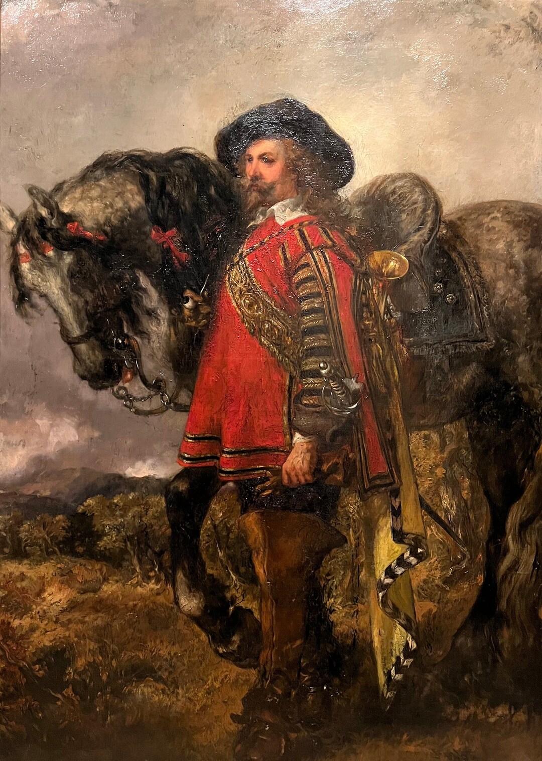 Large Oil on Canvas Painting "the Royal Messenger" by Sir John Gilbert ...