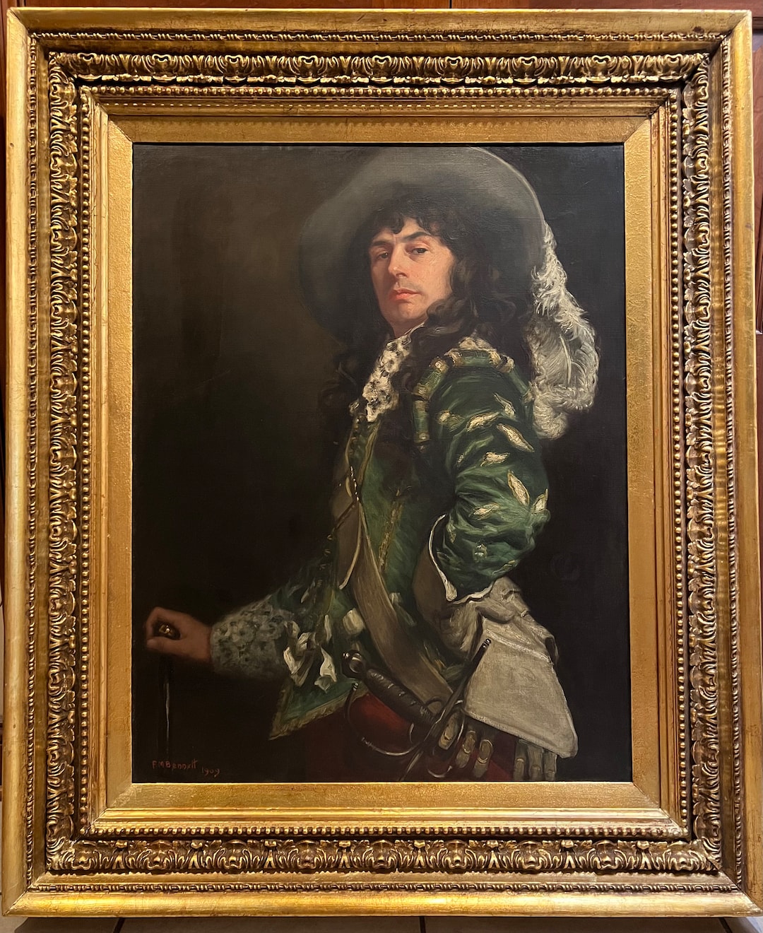 Frank Moss Bennett, Oil on Canvas Painting, Cavalier or Swashbuckler ...