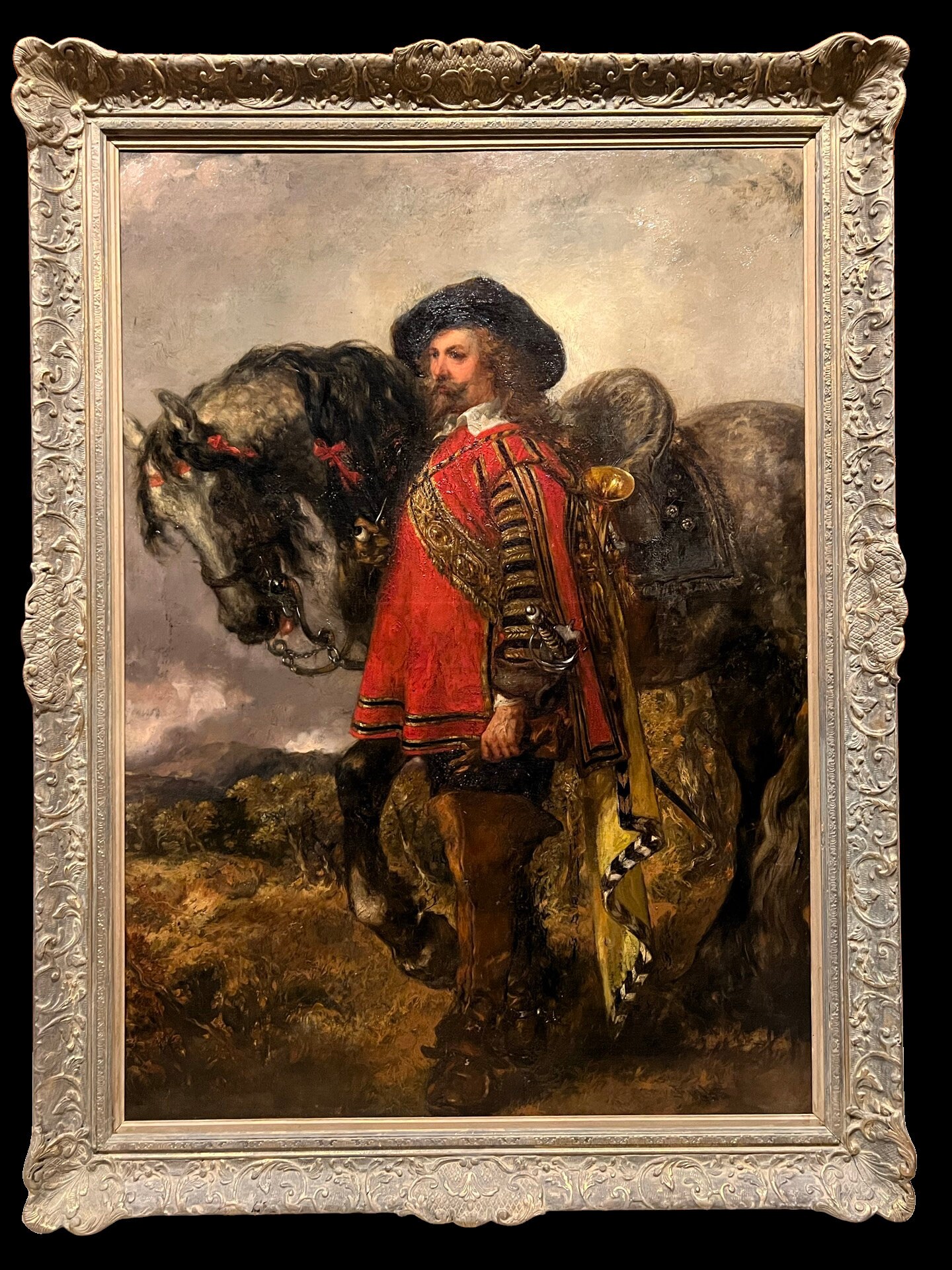 Large Oil on Canvas Painting "the Royal Messenger" by Sir John Gilbert ...