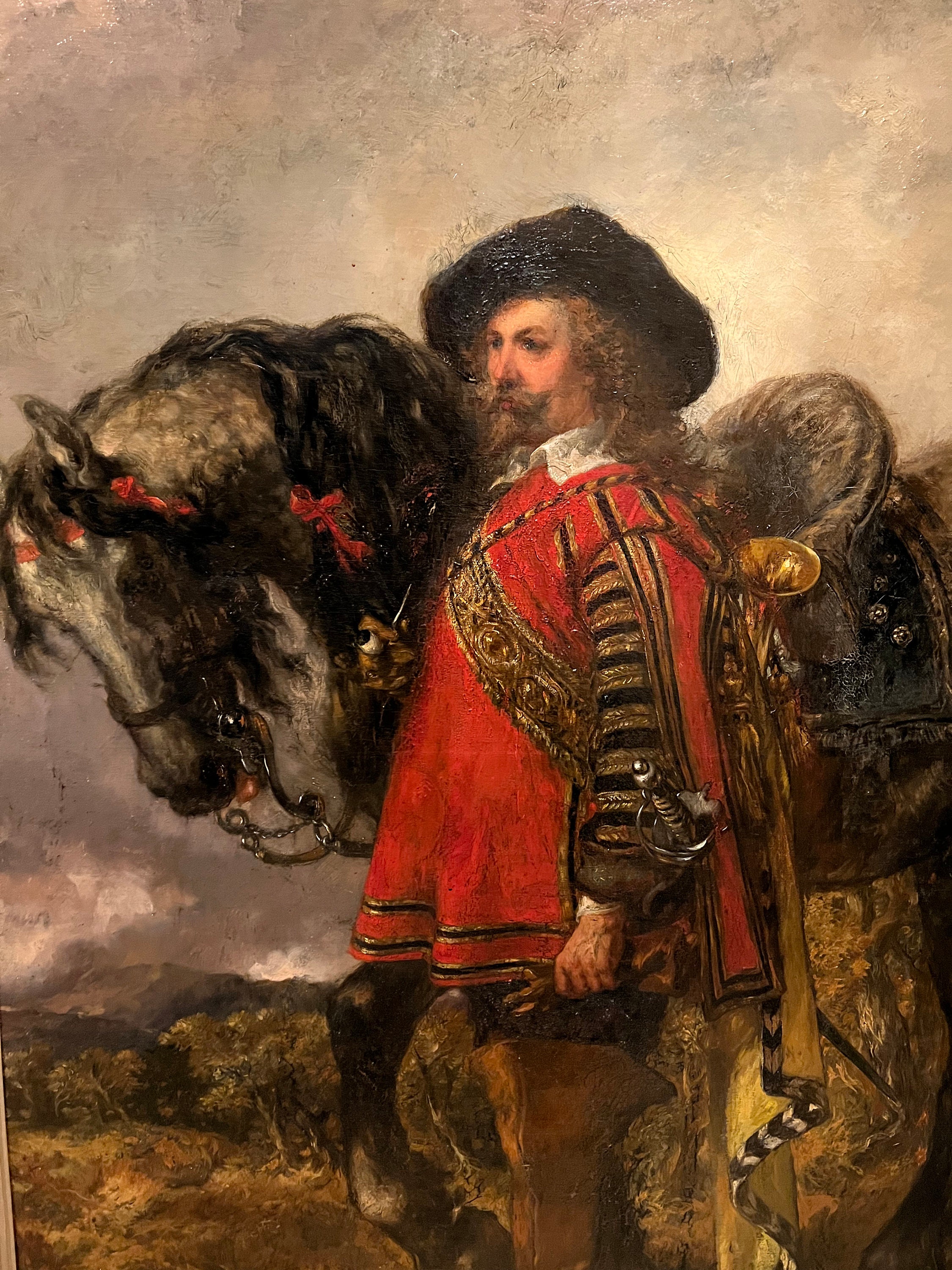 Large Oil on Canvas Painting "the Royal Messenger" by Sir John Gilbert ...