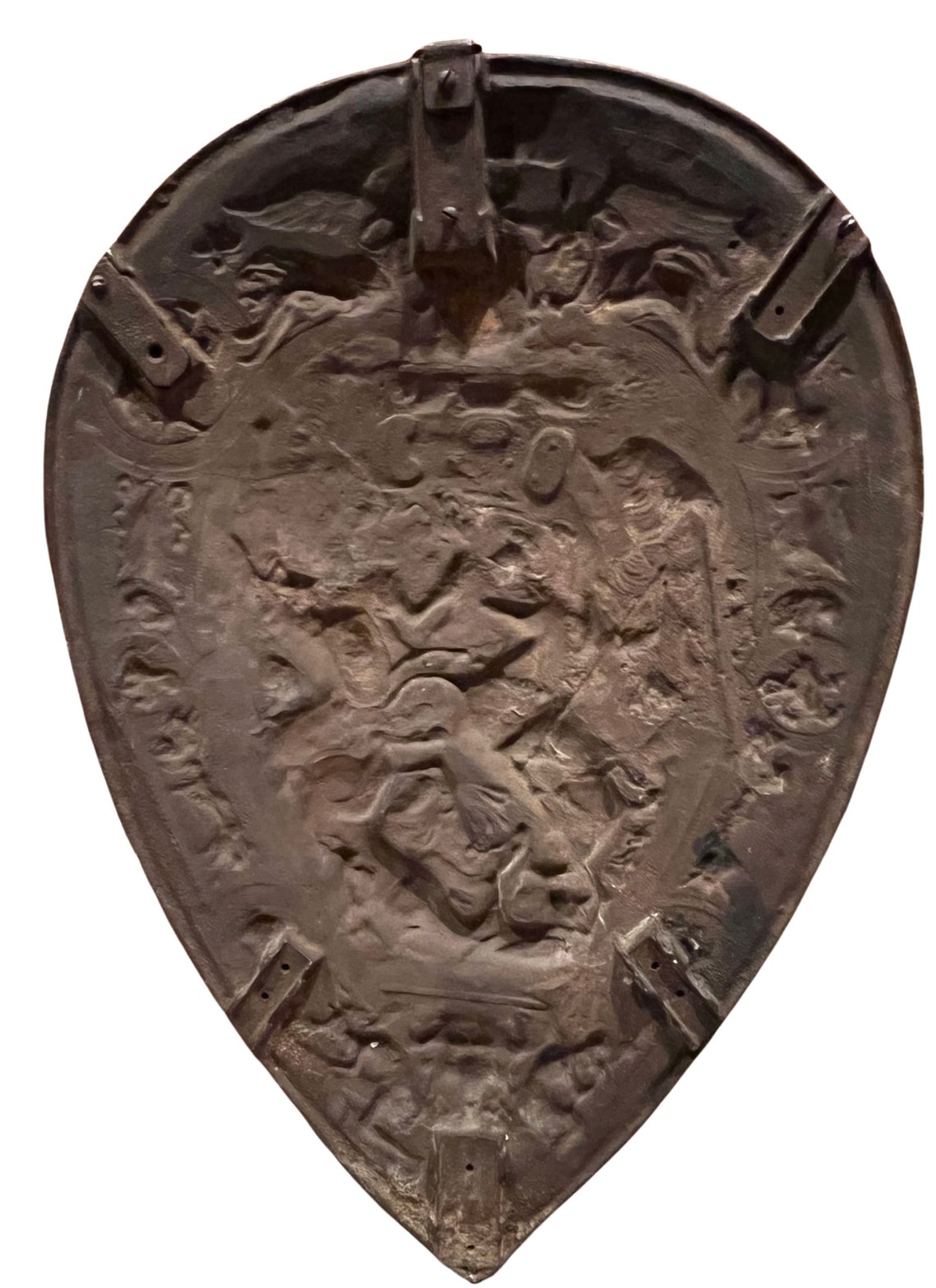 19th Century Heavy Cast Iron Shield With Battle Scene - Etsy