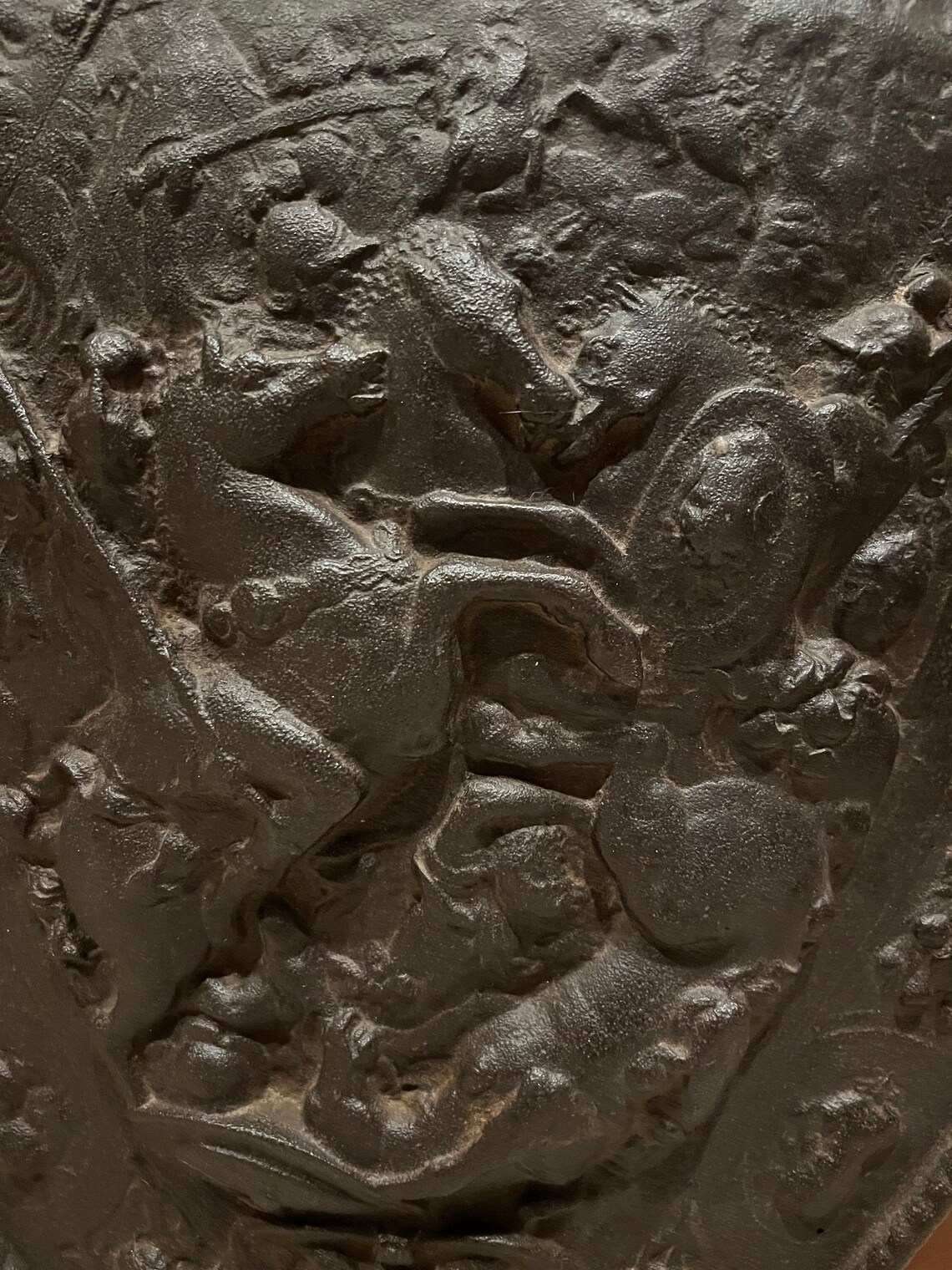 19th Century Heavy Cast Iron Shield With Battle Scene - Etsy