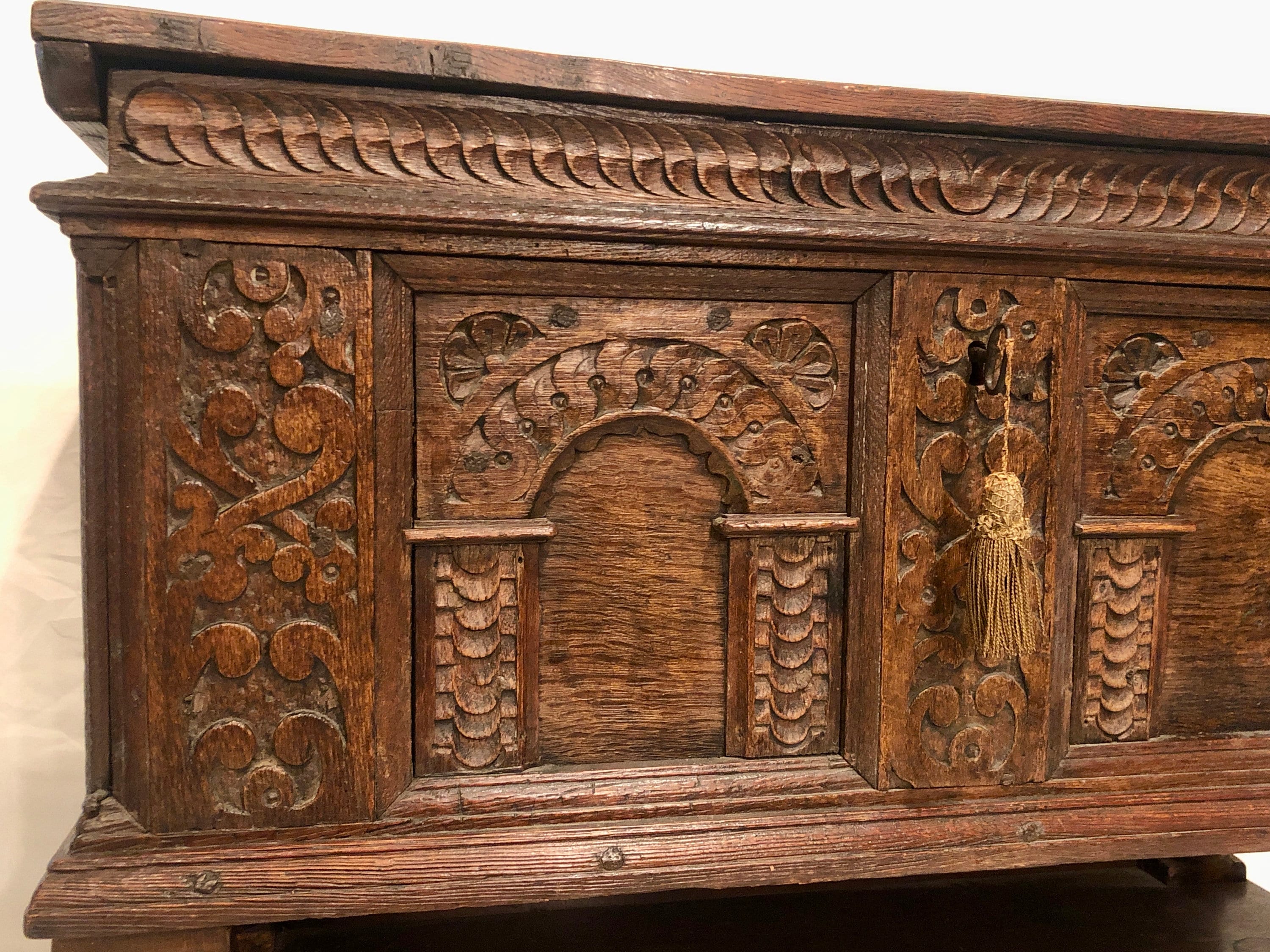 Austrian Gothic Oak 17th Century Coffer With Original Key and Lock - Etsy