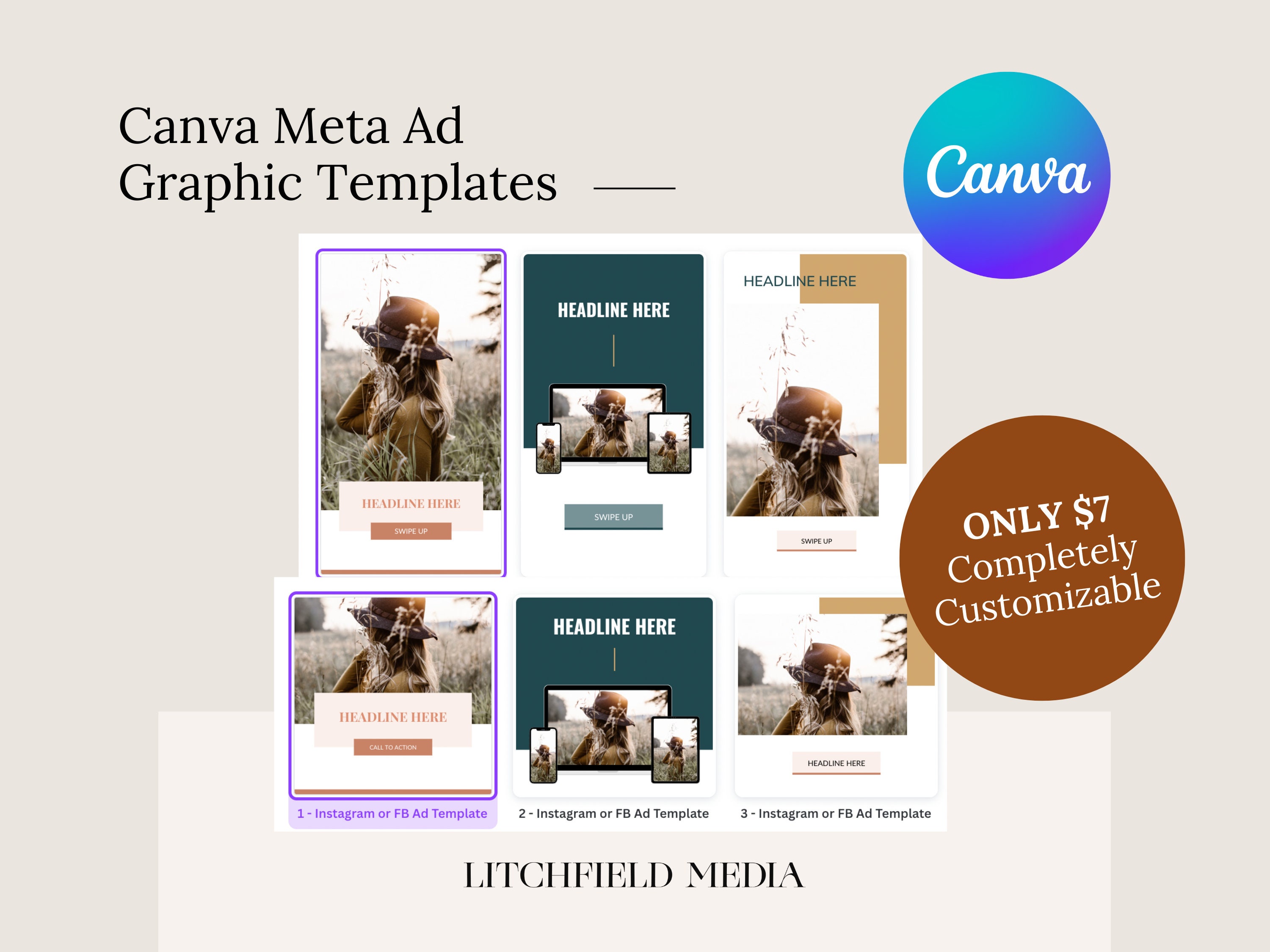 Meta Ad Graphic Template Made in Canva | Instagram Story Ad Template | Feed Ad Template ...