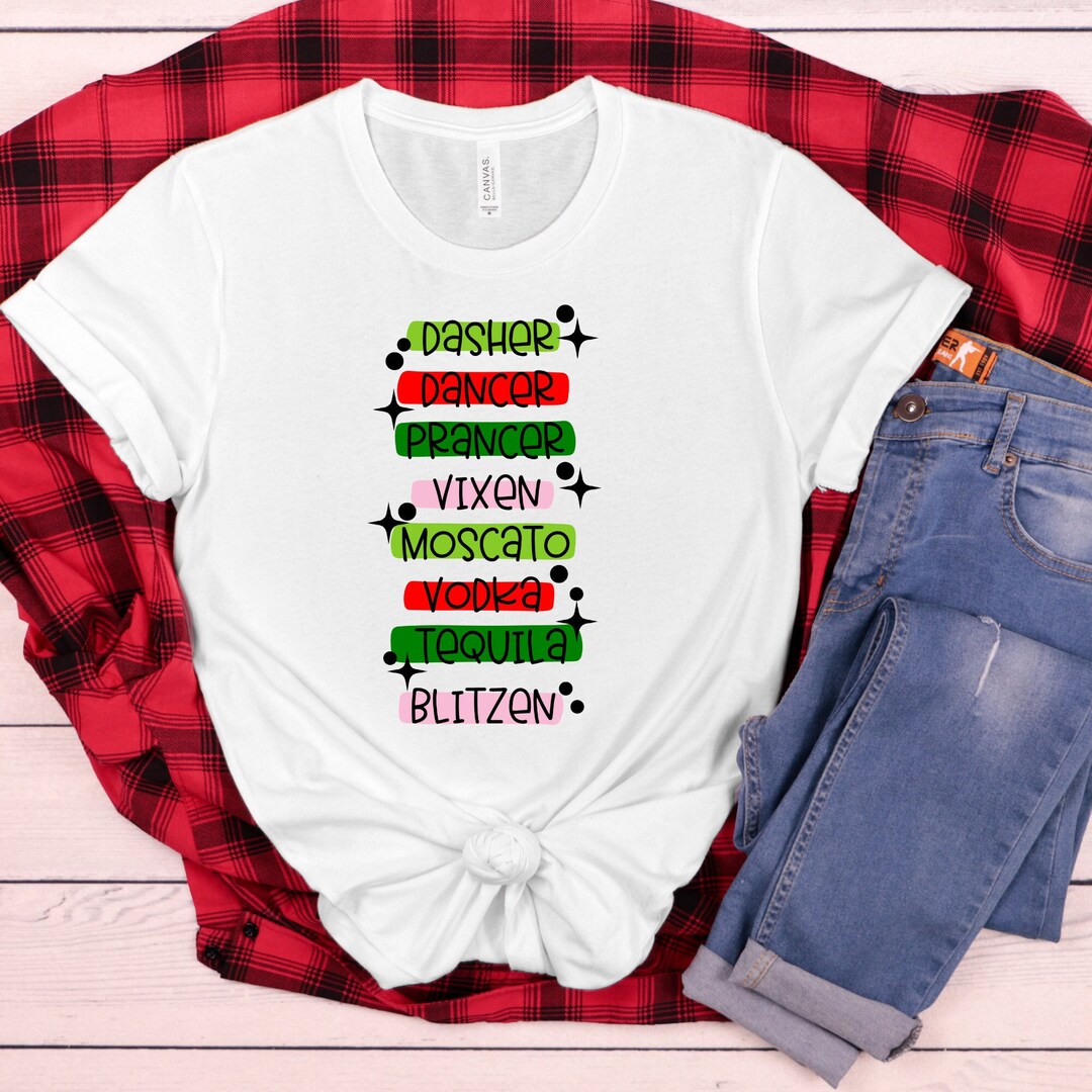 Reindeer Cheers Drink Christmas Shirt - Etsy