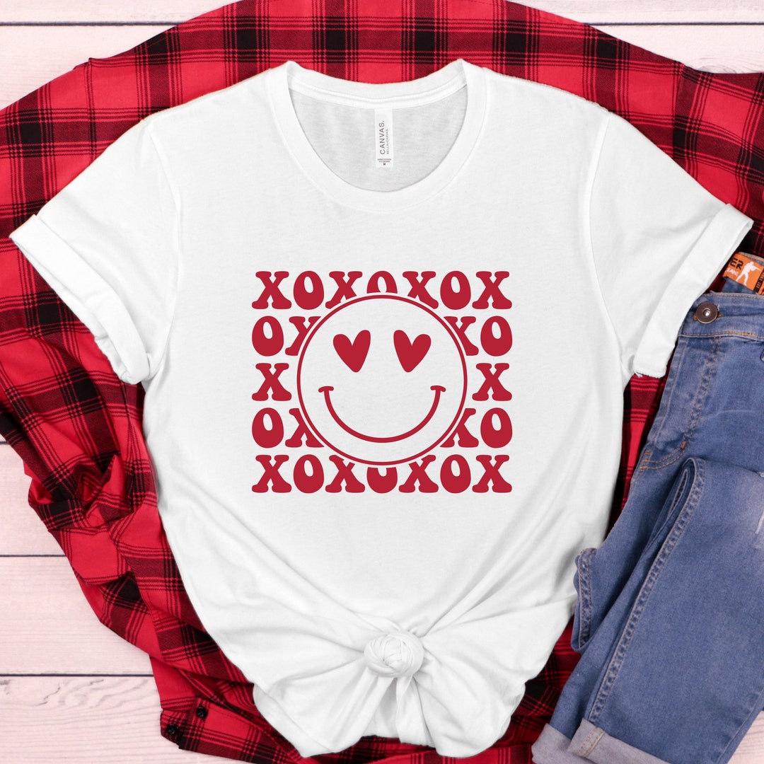 Smiley XO Valentines Day Shirt Vintage Valentine Valentines - Etsy