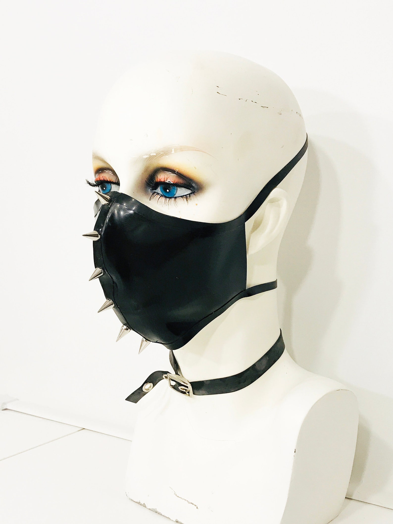 Latex Muzzle Face Mask W/ Spikes - Etsy