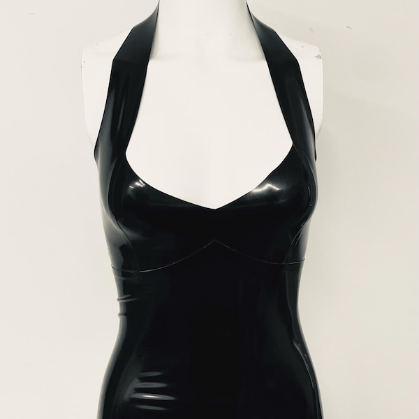 Latex Black Halter Top - Etsy