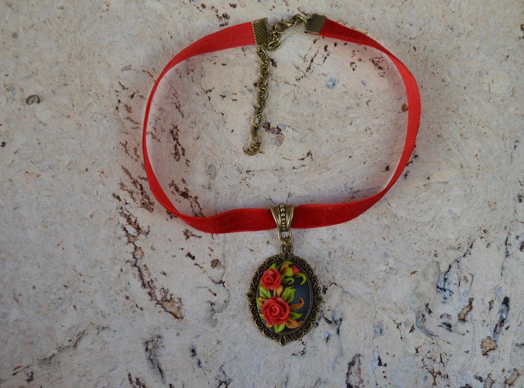 Red Rose Necklace Girl Power Valentine's Day Gift Pendant Necklace ...
