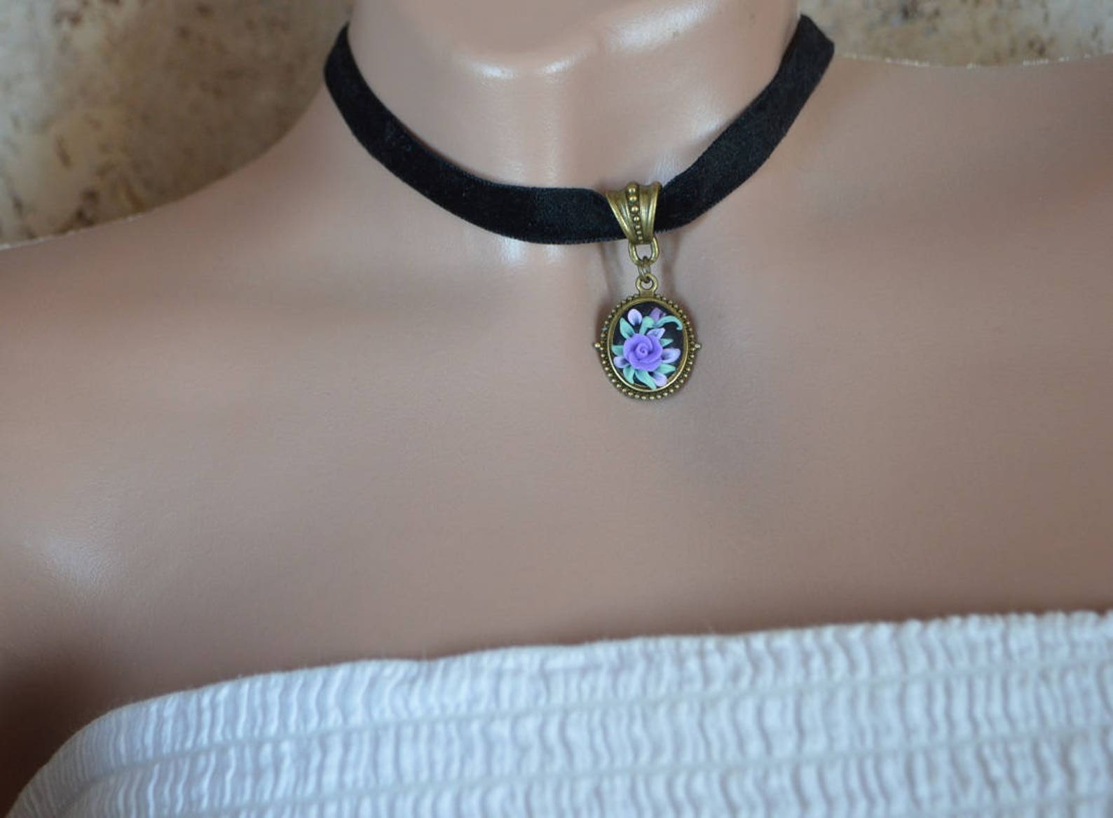 Purple Choker for Girl, Friendship Necklace for Womens, Romantic Gift ...