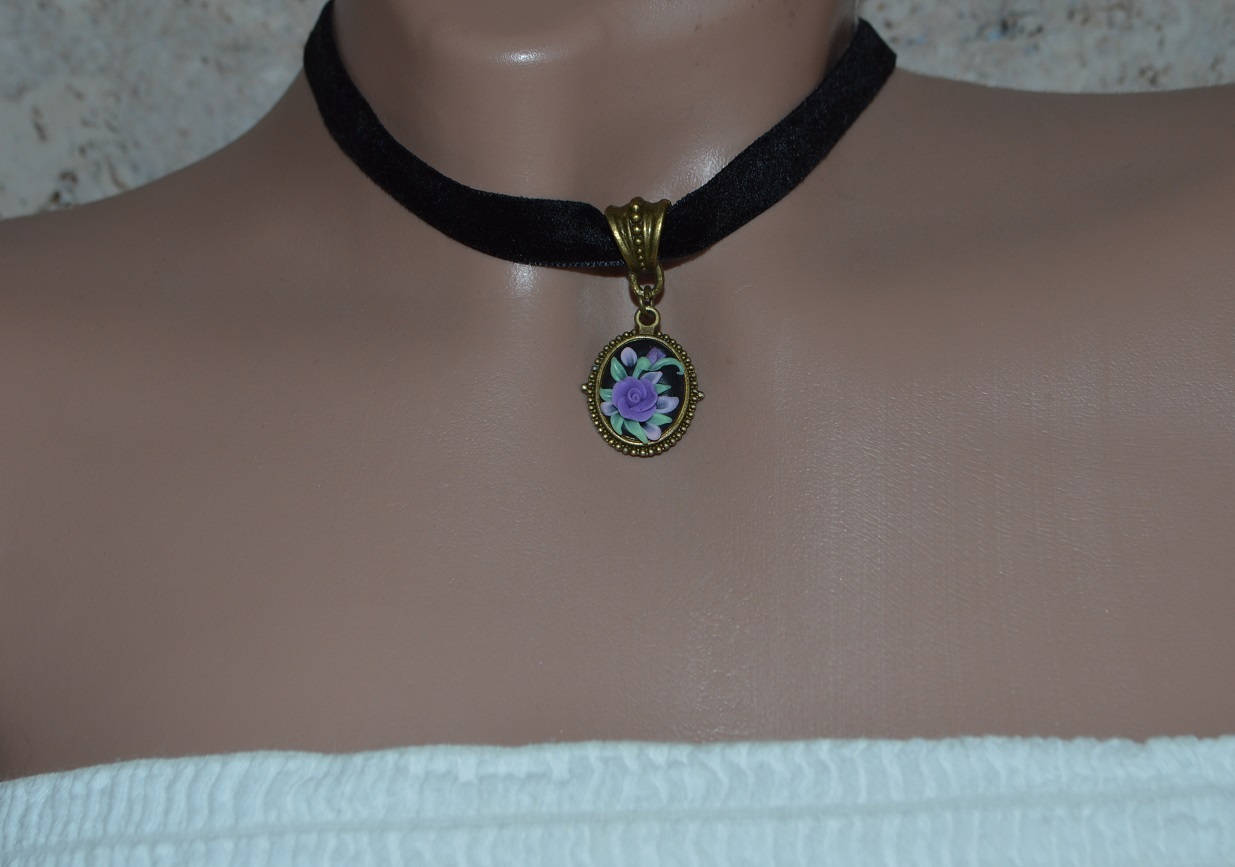 Purple Choker for Girl, Friendship Necklace for Womens, Romantic Gift ...