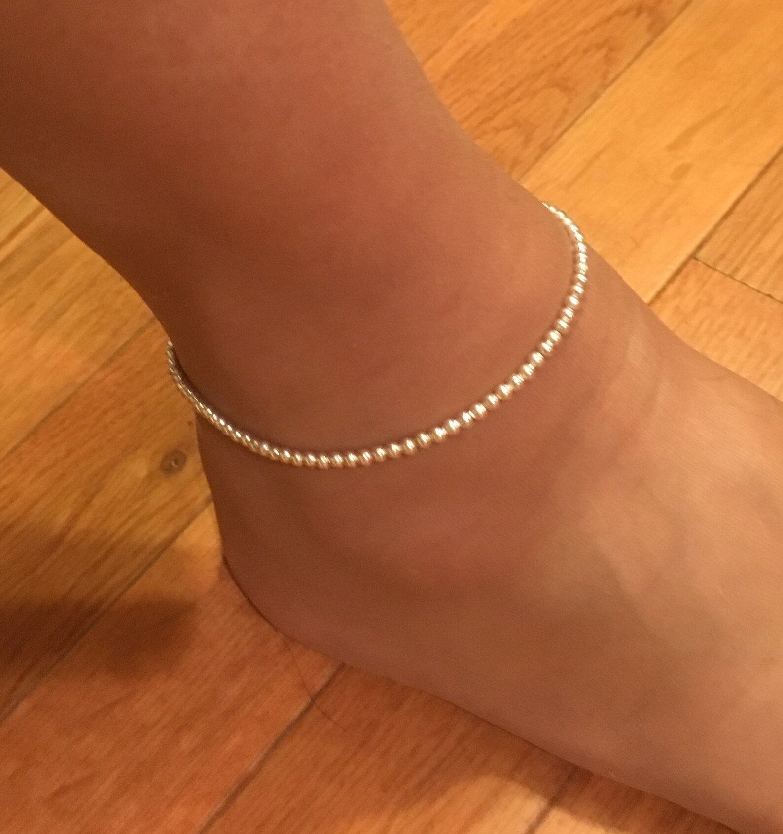 Silver Beads Anklet Silver Plated Anklet Anklets for Women - Etsy