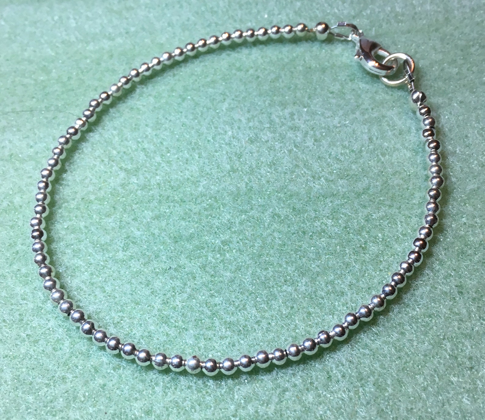 Silver Beads Anklet Silver Plated Anklet Anklets for Women - Etsy