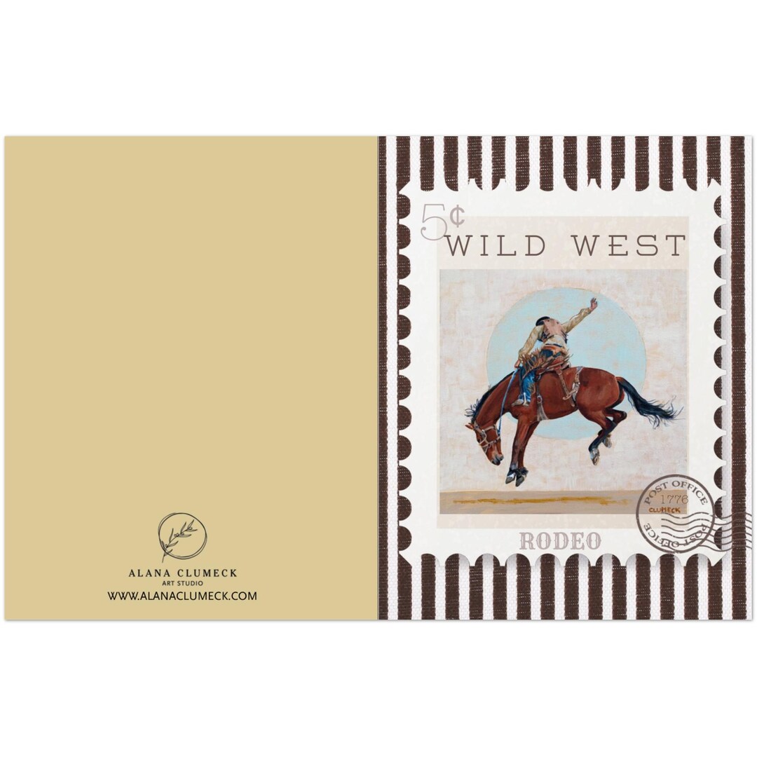 Wild West Retro Pack of 10 Greeting Cards (US & CA), Cowboy Western ...
