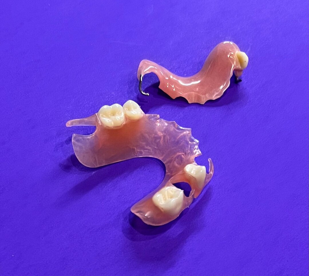 Set of Two Dental Pieces Denture Flipper NOT FOR WEAR Read Description ...