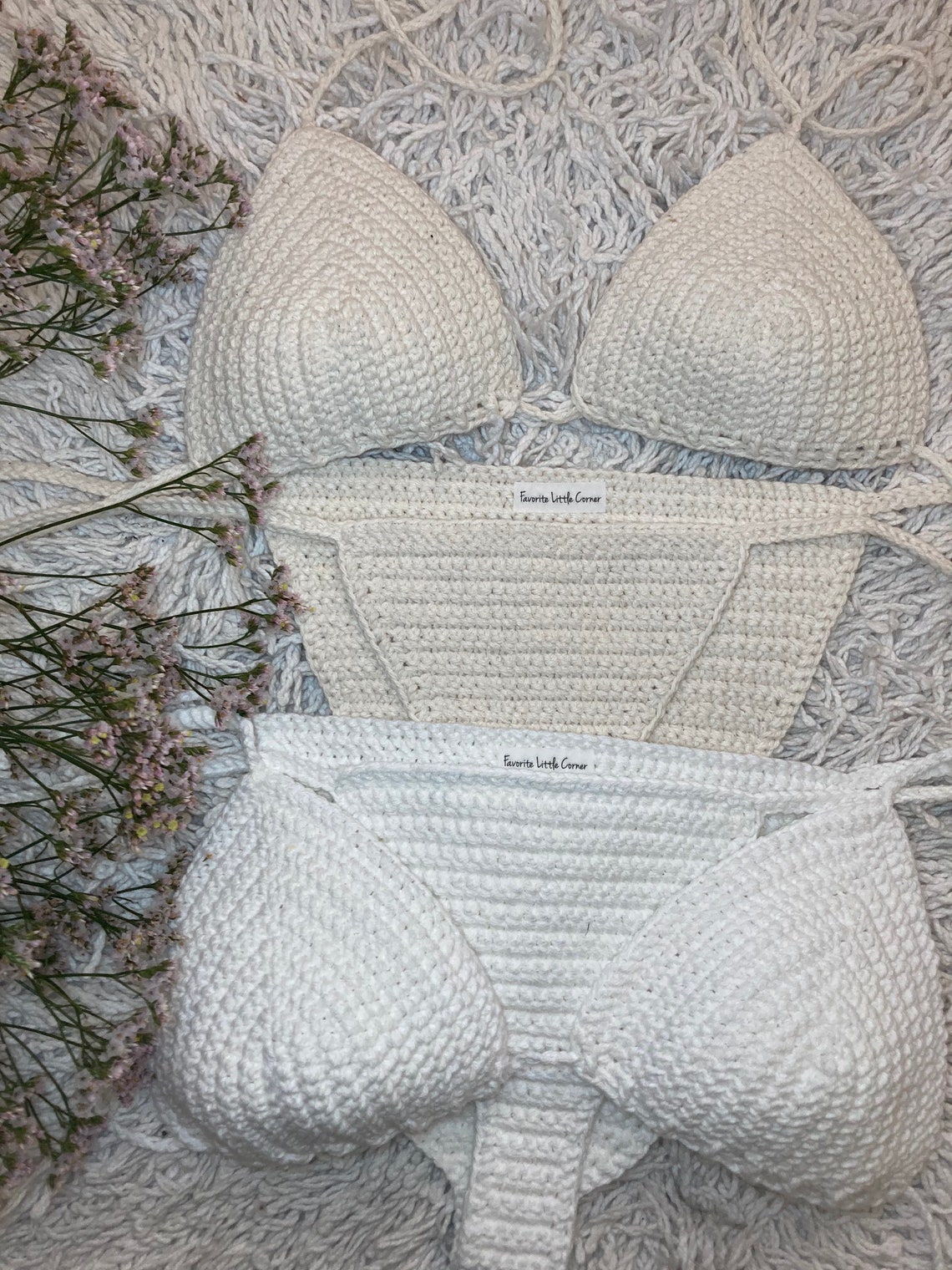 SALE Bohemian Crochet Bikini Set Simple Basics 100% Cotton - Etsy