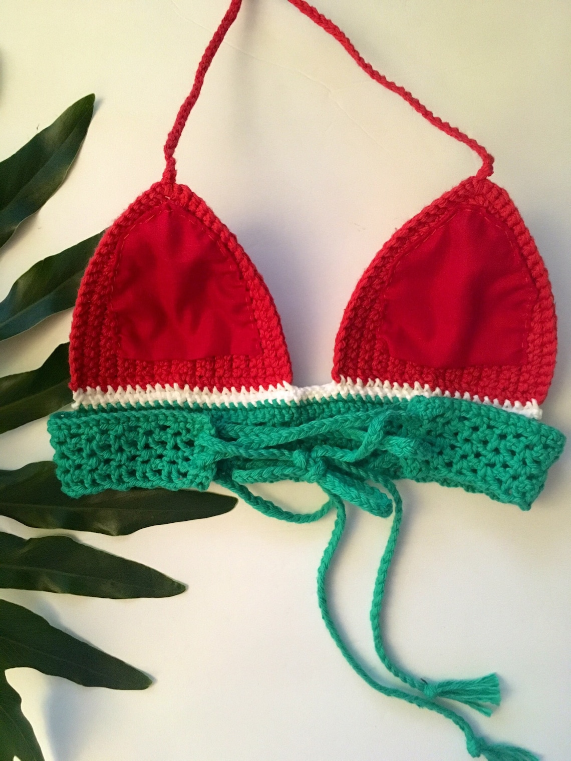 Festival/rave Watermelon Cotton Crochet Bra Crop Top - Etsy