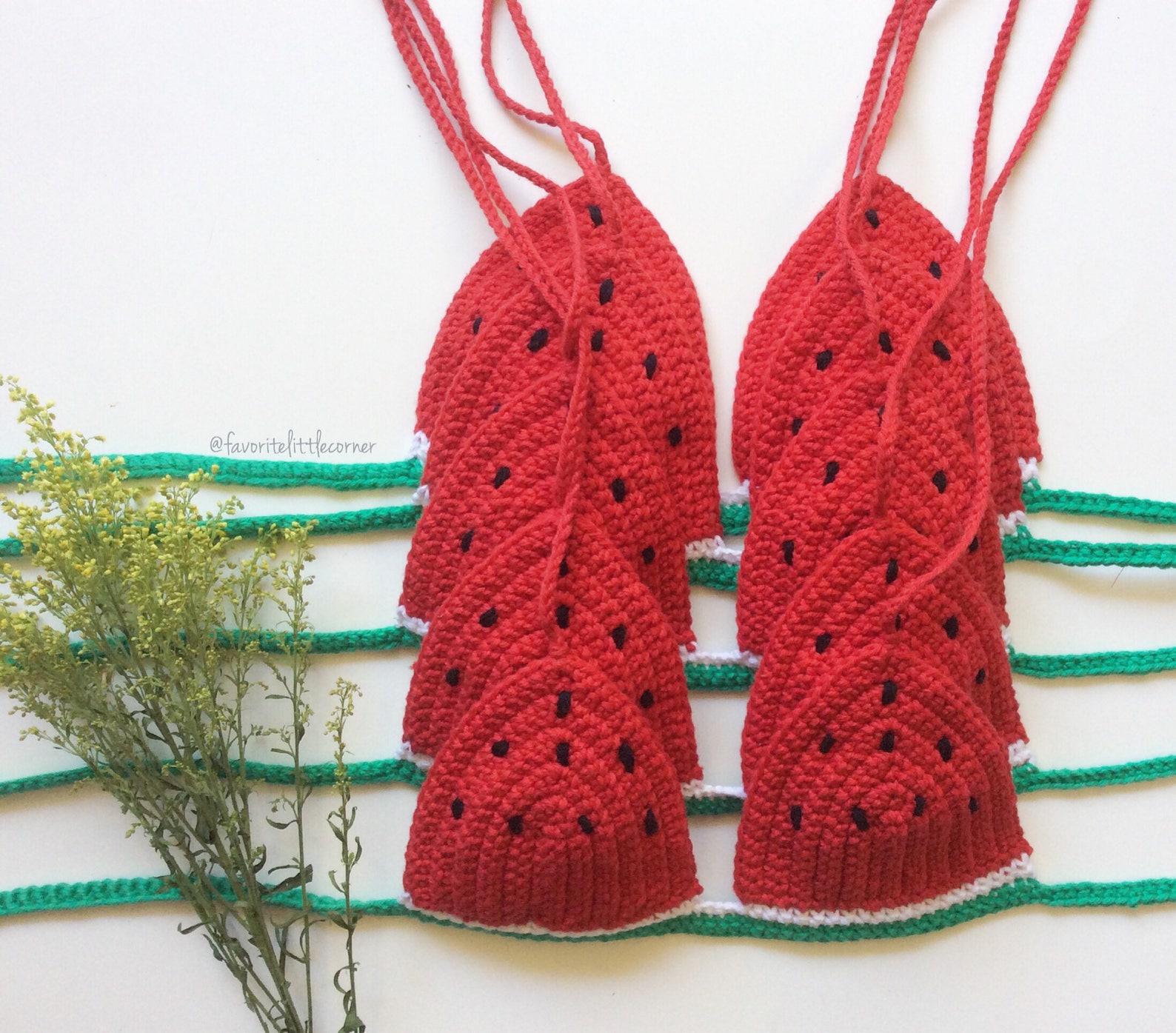 Watermelon AND Pineapple Crochet Bikini Halter Festival Tops - 100 ...