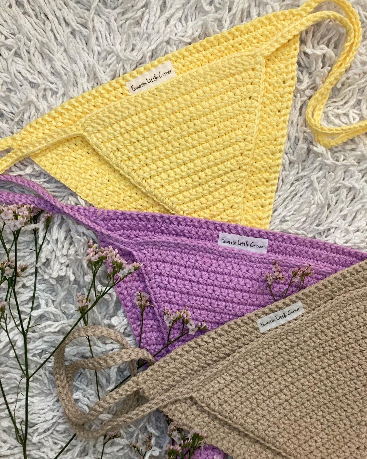 SALE! Bohemian crochet bikini set simple basics - 100% cotton