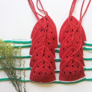 Watermelon Crochet Bikini Halter Festival Top - 100%cotton - Etsy