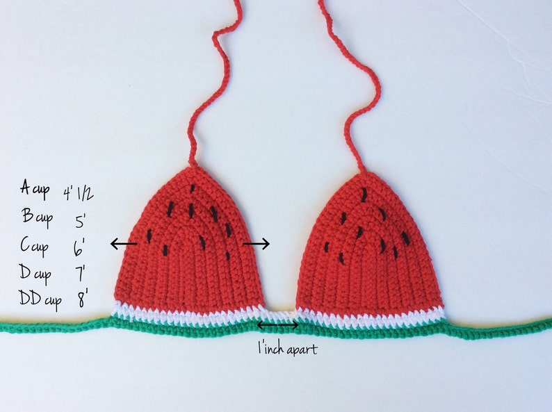Watermelon AND Pineapple Crochet Bikini Halter Festival Tops - 100 ...