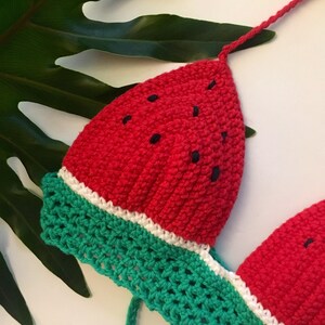 Festival/rave Watermelon Cotton Crochet Bra Crop Top - Etsy