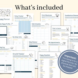 Puppy Planner Pet Checklist Puppy Guide Printable Potty Worksheet Puppy ...