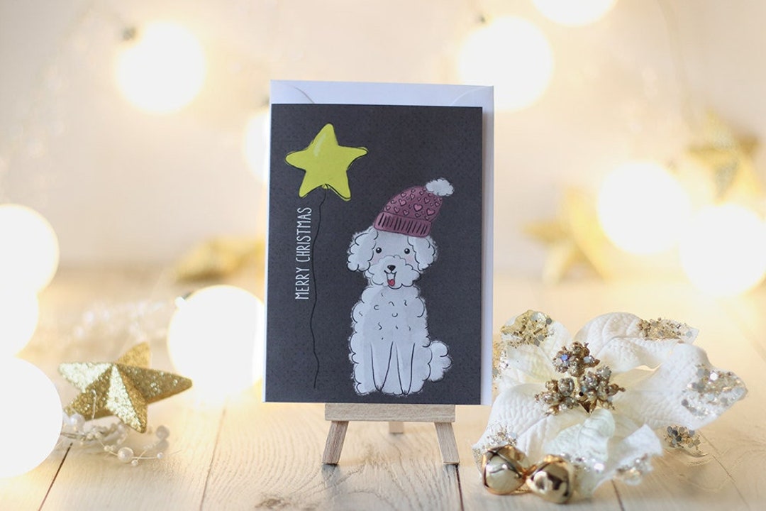 Goldendoodle Christmas Card Dog Greeting Card Bichon Frisee - Etsy