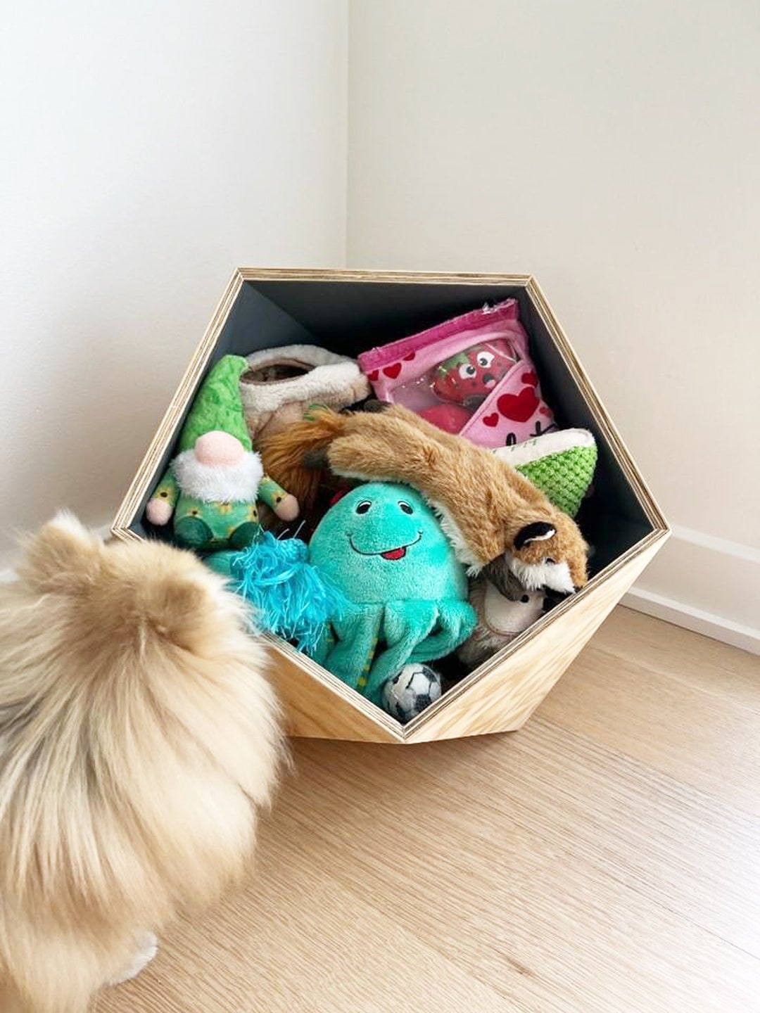 Dog Toy Chest Storage Box Dog Toy Storage Bin Pet Toy Basket Gift for ...