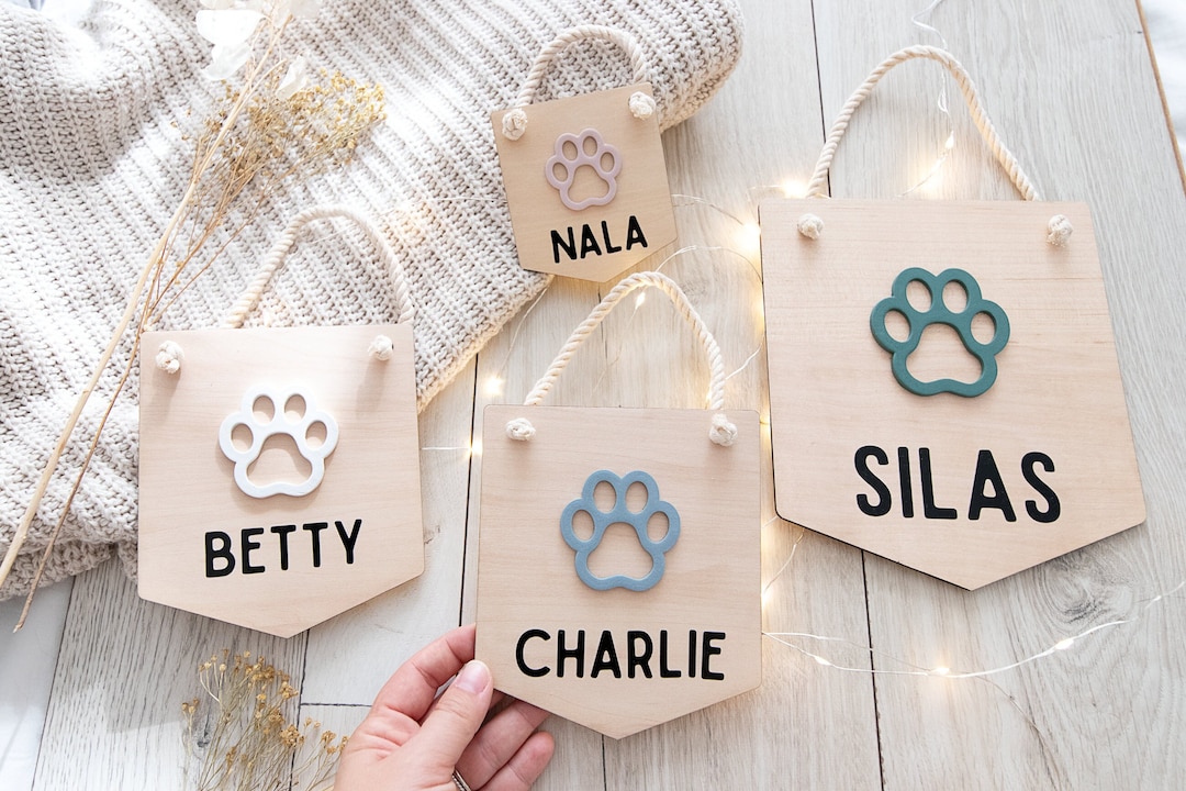 Dog Name Plate for Wall Hanging Dog Name Sign Custom Dog Kennel Tag Dog ...