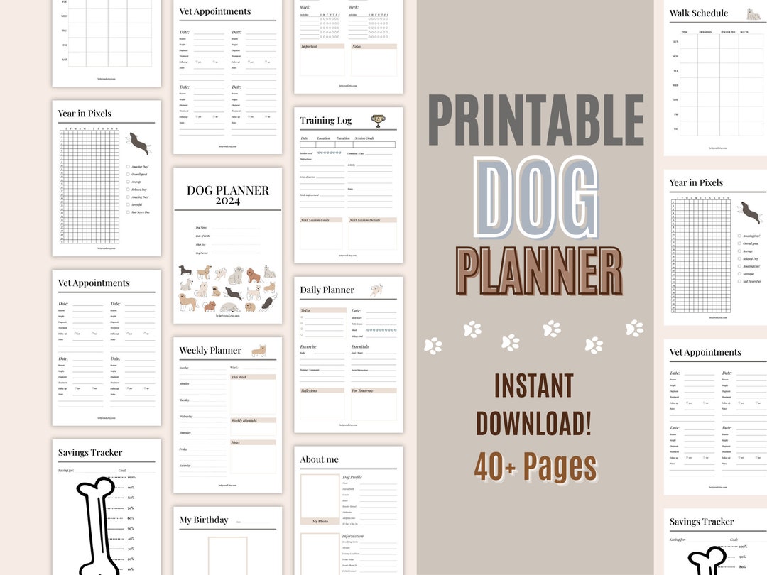 Pet Care Binder Printable Dog Organizer Pet Health Record Puppy ...