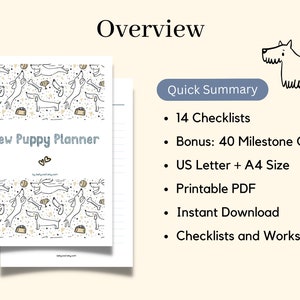 Puppy Planner Pet Checklist Puppy Guide Printable Potty Worksheet Puppy ...