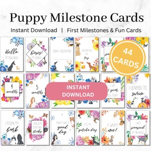 Puppy Milestone Cards Printable First Milestone Dog Milestone Card ...