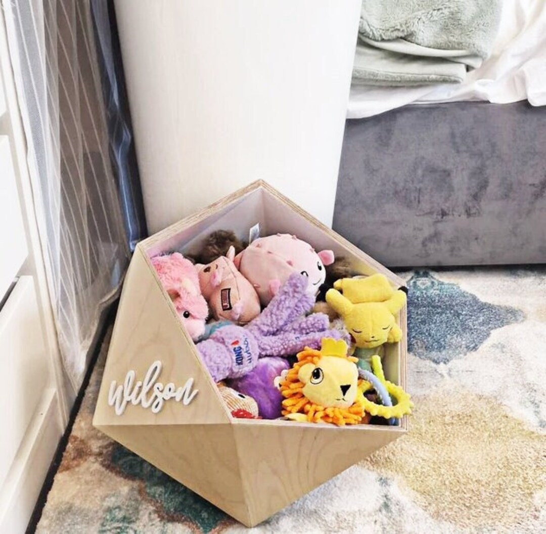 Custom Dog Toy Box Personalized With Name Dog Toy Storage Wood ...