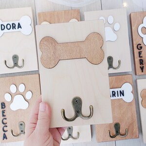 Leash Holder for Wall Dog Leash Hook Rack With Name Pet Leash Holder ...