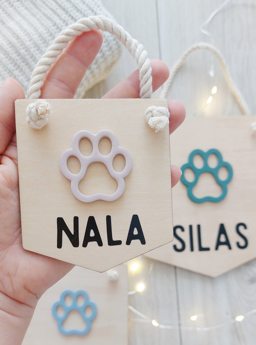 Dog Kennel Sign With Name Dog Name Plate Wood Dog Crate Name Tag ...