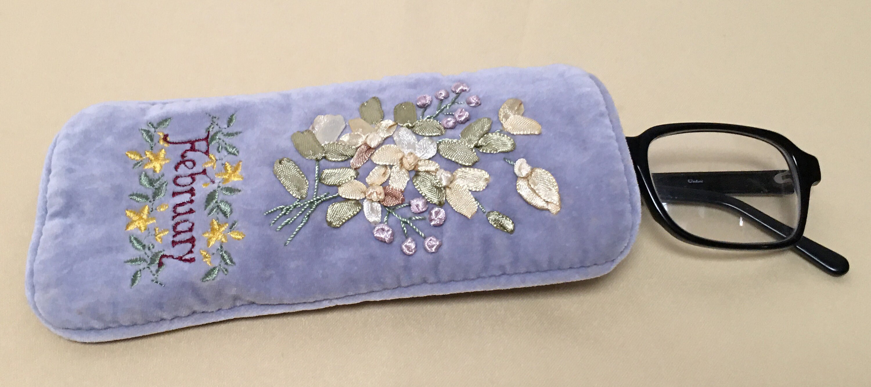 Ribbon Embroidered Cotton Velvet Soft Spec Spectacle Cases - Etsy UK