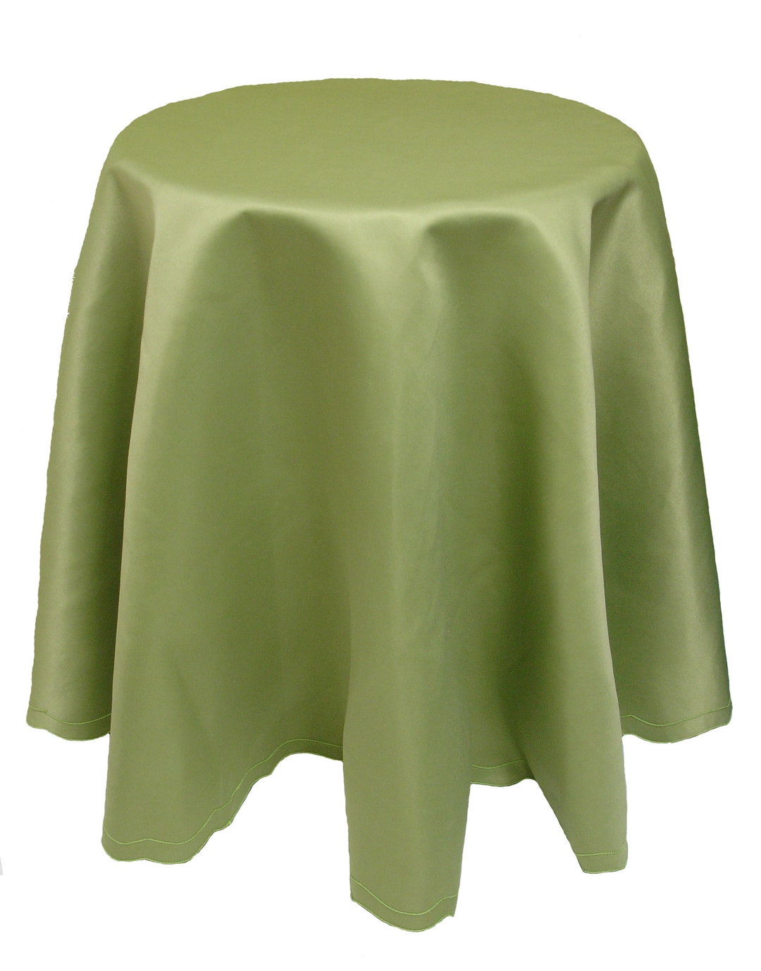 Plain Round Apple Green Chipboard Display Bedside Table Scalloped Edge ...