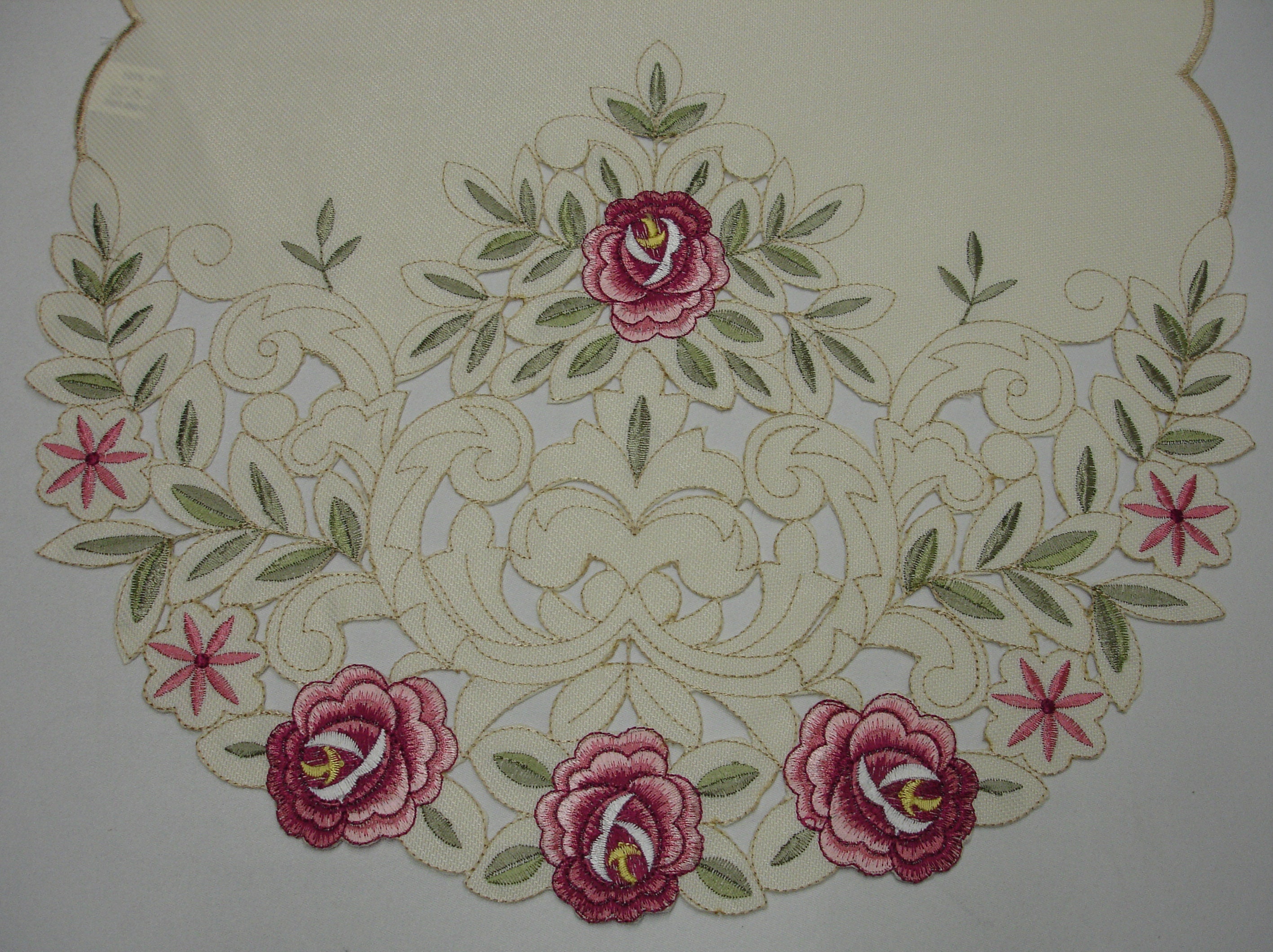 Pack of 6 Cream Pink Green Embroidered Floral Cutwork | Etsy UK