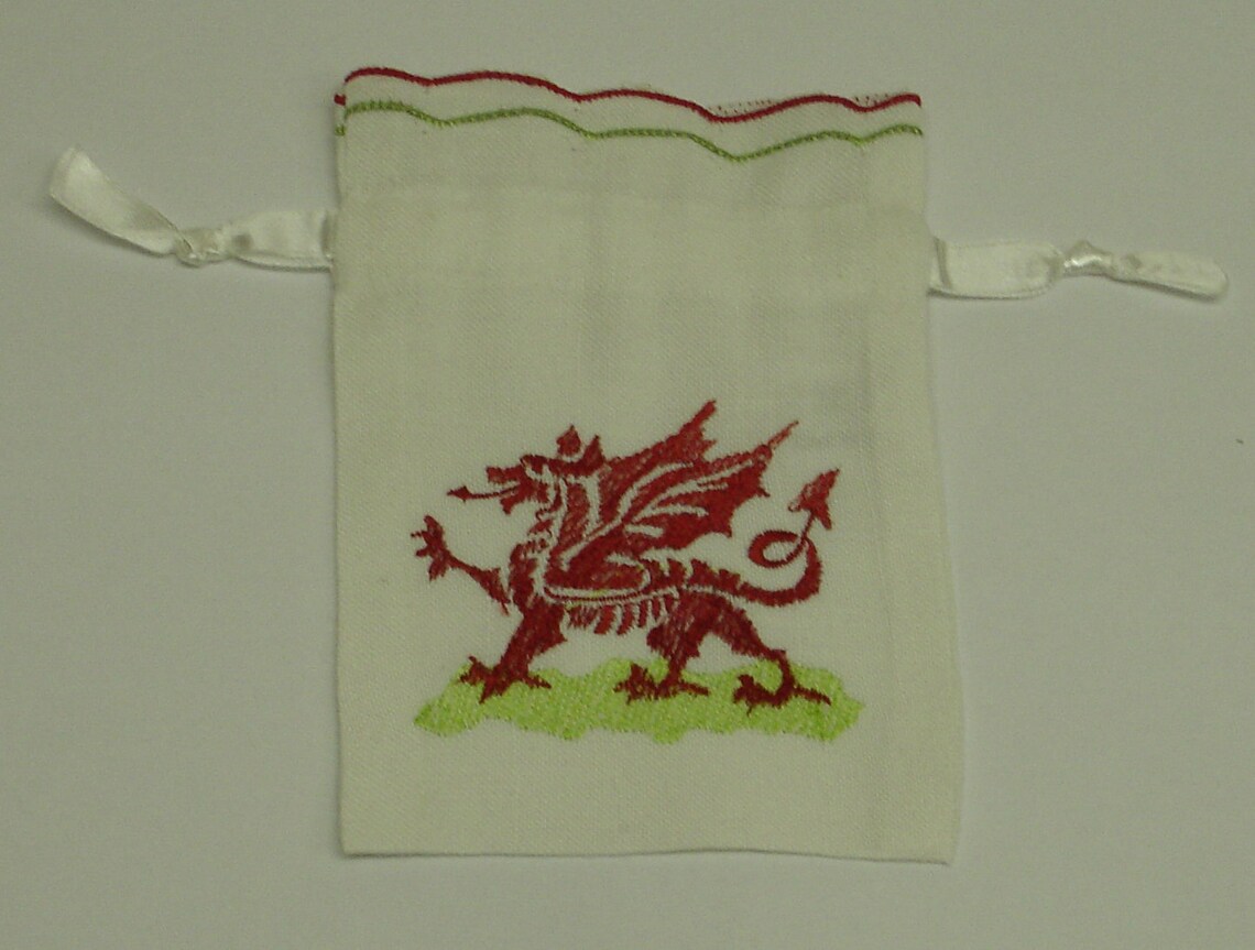 10 Welsh Dragon Ivory Linen Look Drawstring Bags Lavender Pot - Etsy