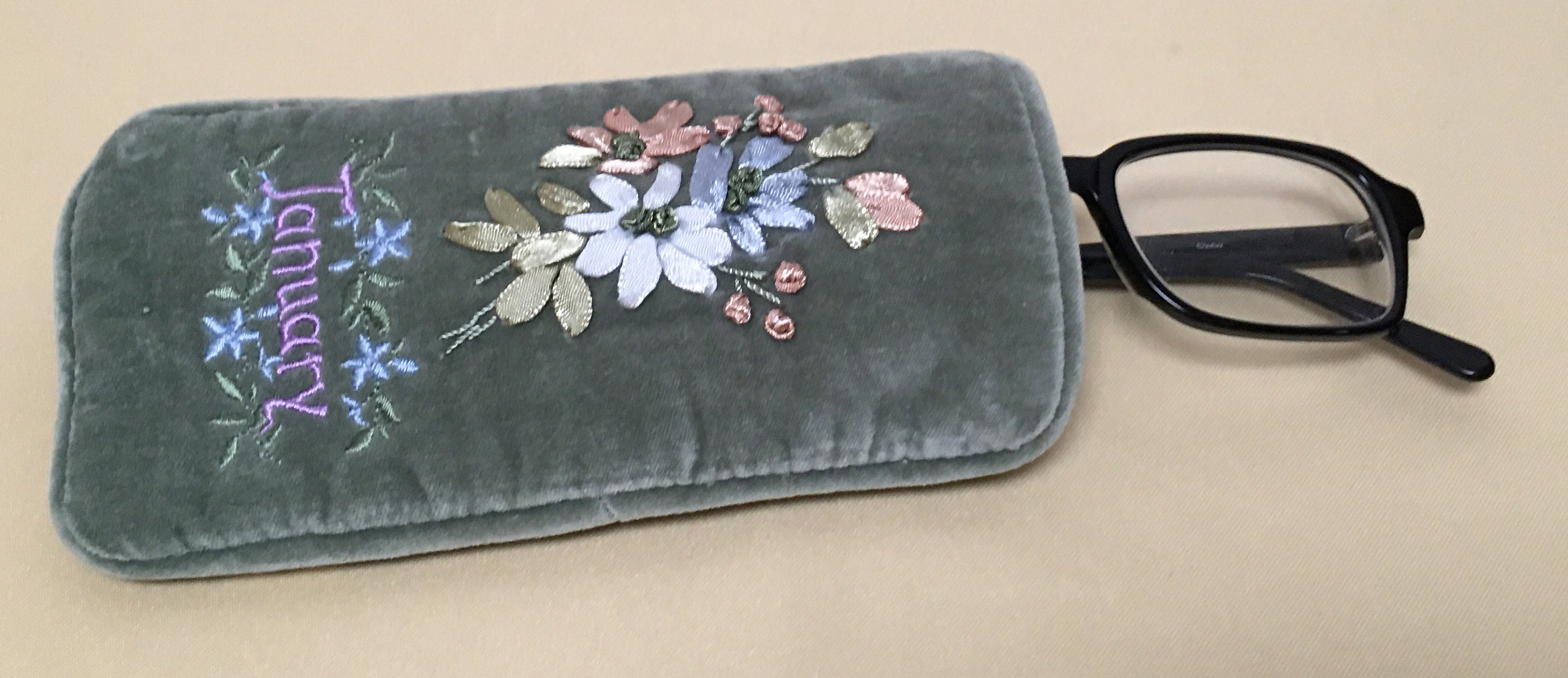 Ribbon Embroidered Cotton Velvet Soft Spec Spectacle Cases - Etsy UK