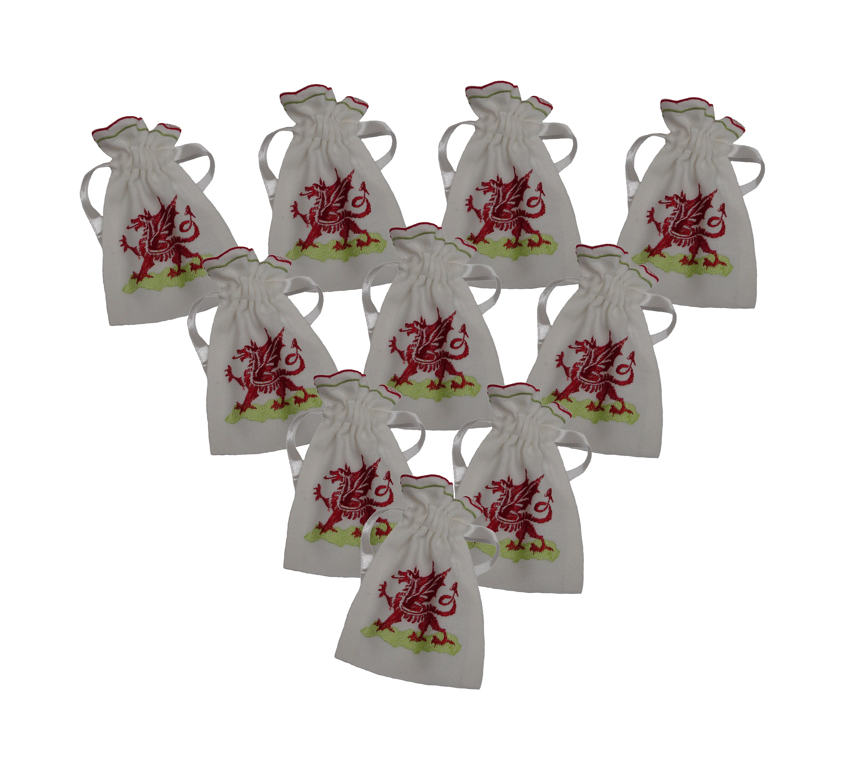 10 Welsh Dragon Ivory Linen Look Drawstring Bags Lavender Pot - Etsy