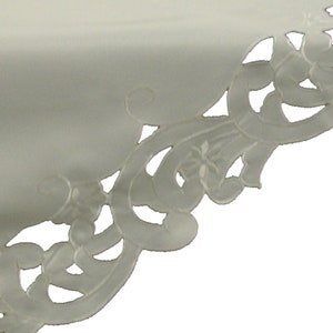 Plain Ivory/white SQUARE Cutwork Decoration Edge Tablecloth Table Cloth ...