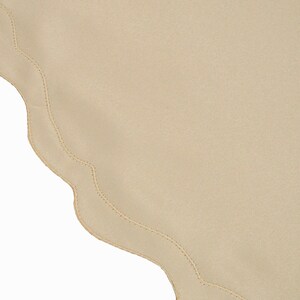 Plain Cream Round Circle Scalloped Edge Tablecloth Table Cloth Kitchen ...