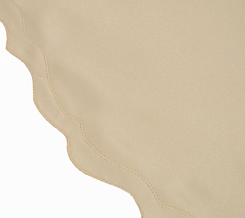 Plain Cream Round Circle Scalloped Edge Tablecloth Table Cloth - Etsy