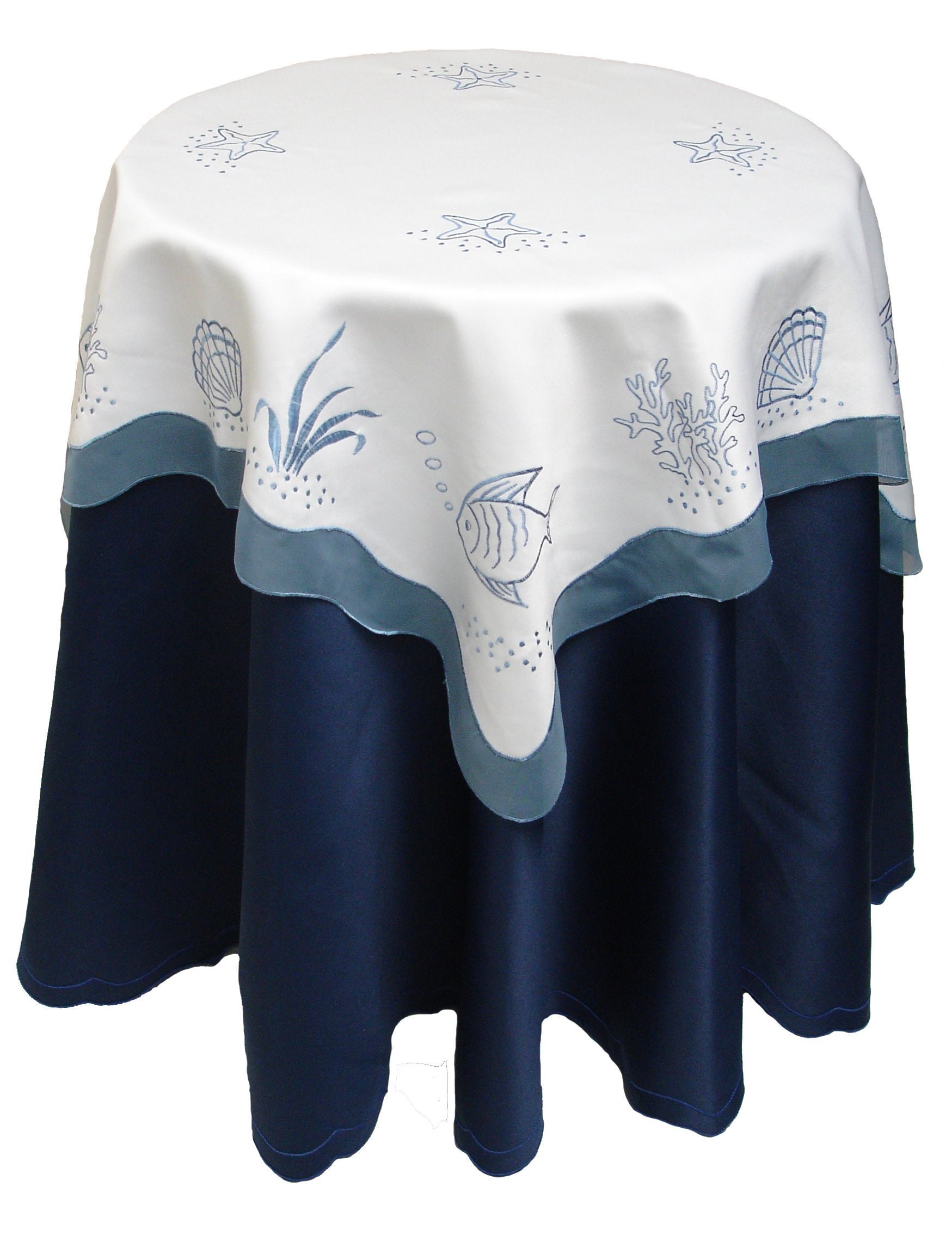 Square White / Blue Seaside Shells Bedside Kitchen Hall Dining - Etsy